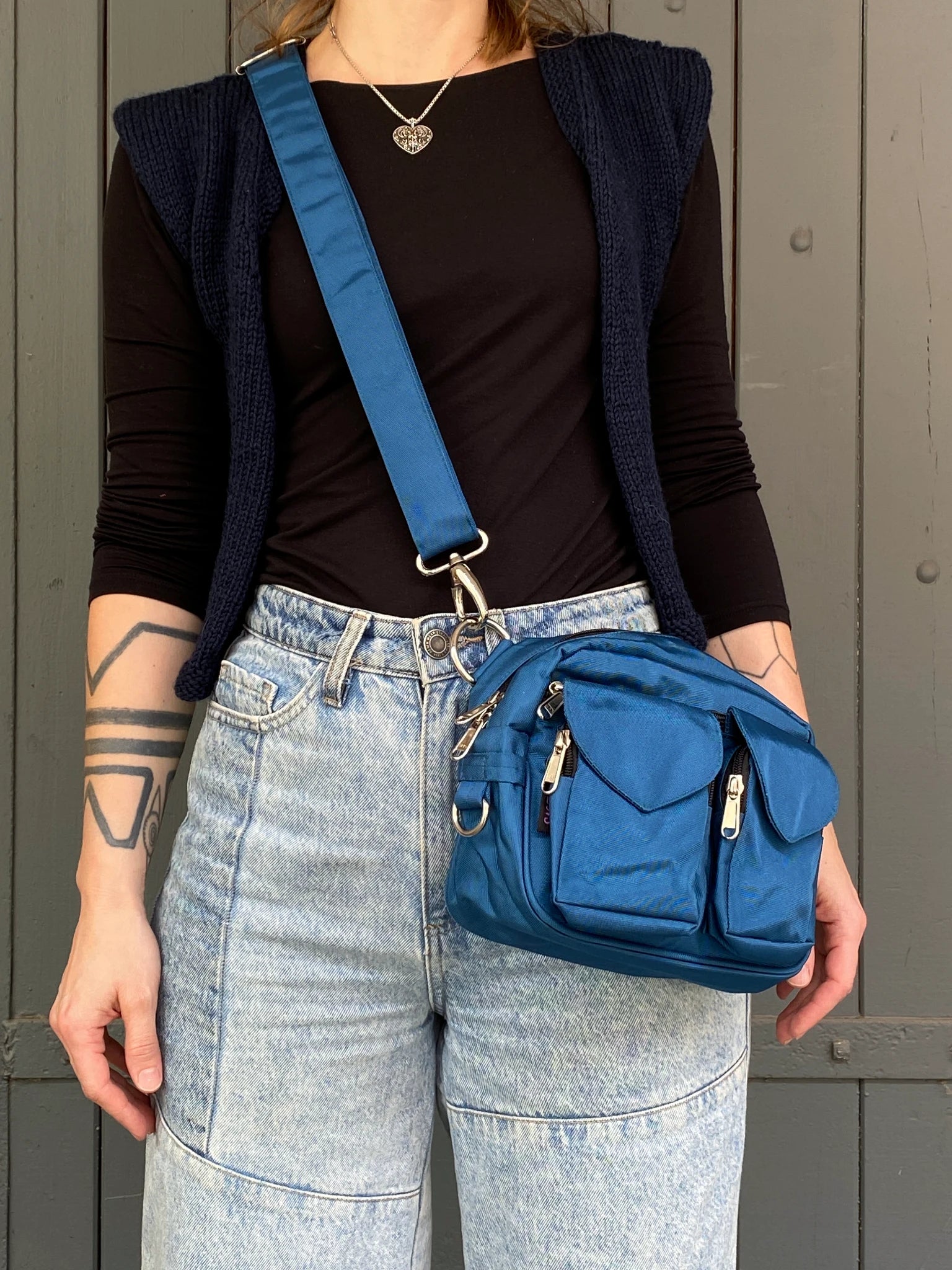 Bauchtasche, Crossbodybag, Gassi-Tasche Nylon Petrol